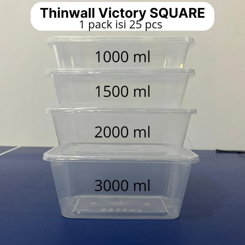 Jual THINWALL SQUARE 1000 ML / 1500 ML / 2000 ML / 3000 ML / THINWALL ...