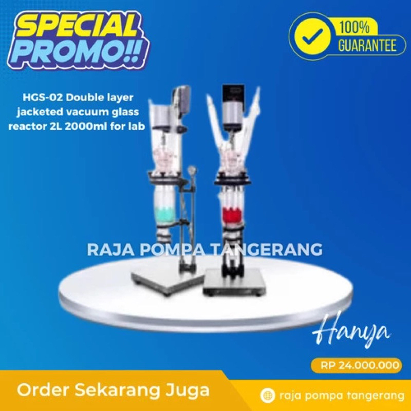 Jual HGS-02 Double layer jacketed vacuum glass reactor 2L 2000ml for lab | Shopee Indonesia