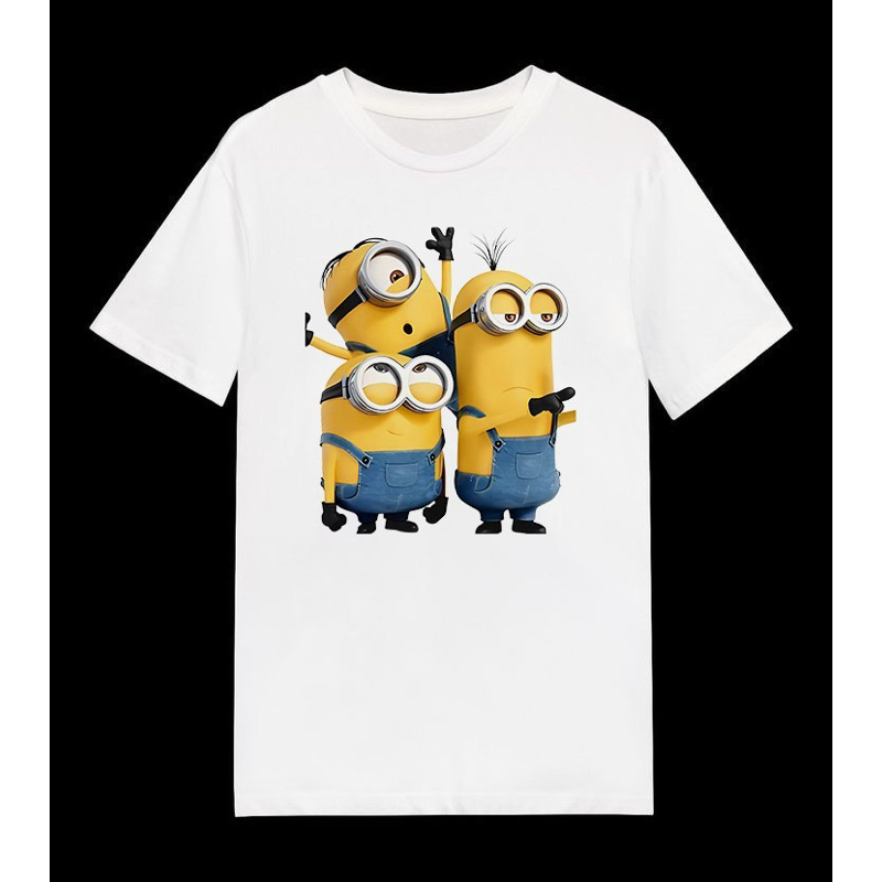 Jual kaos cewek cowok couple keluarga minion papoy | Shopee Indonesia