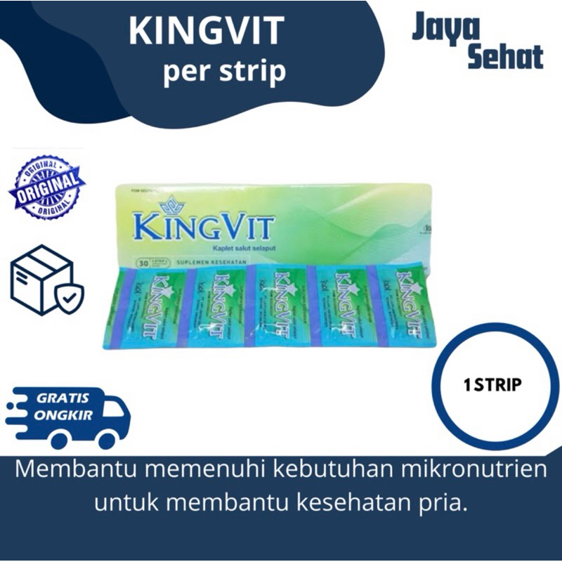 Jual Kingvit Strip Isi 10 Kaplet | Suplemen Kesehatan Pria | Suplemen ...
