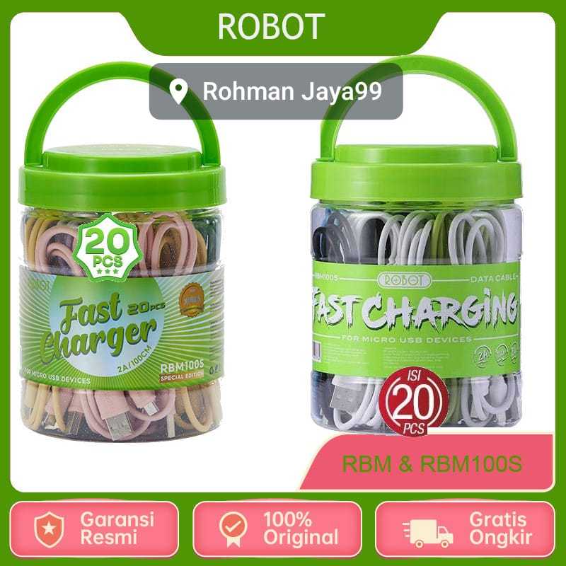 Jual 1 TOPLES SEGEL ISI 20 PCS KABEL DATA ROBOT RBM100 Colorfull GARANSI RESMI TERMURAH MODEL ...