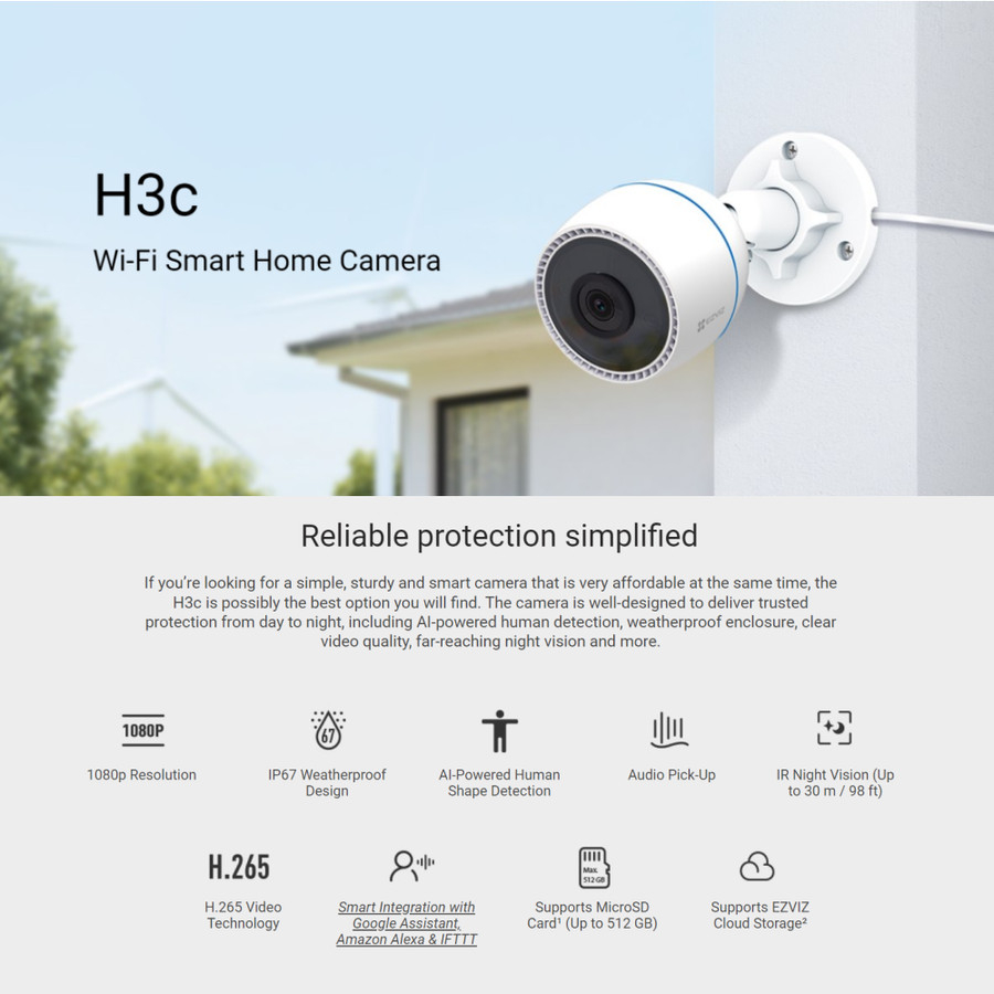 Jual EZVIZ H3C 2MP FHD Outdoor CCTV Smart IP Camera IR Nightvision ...