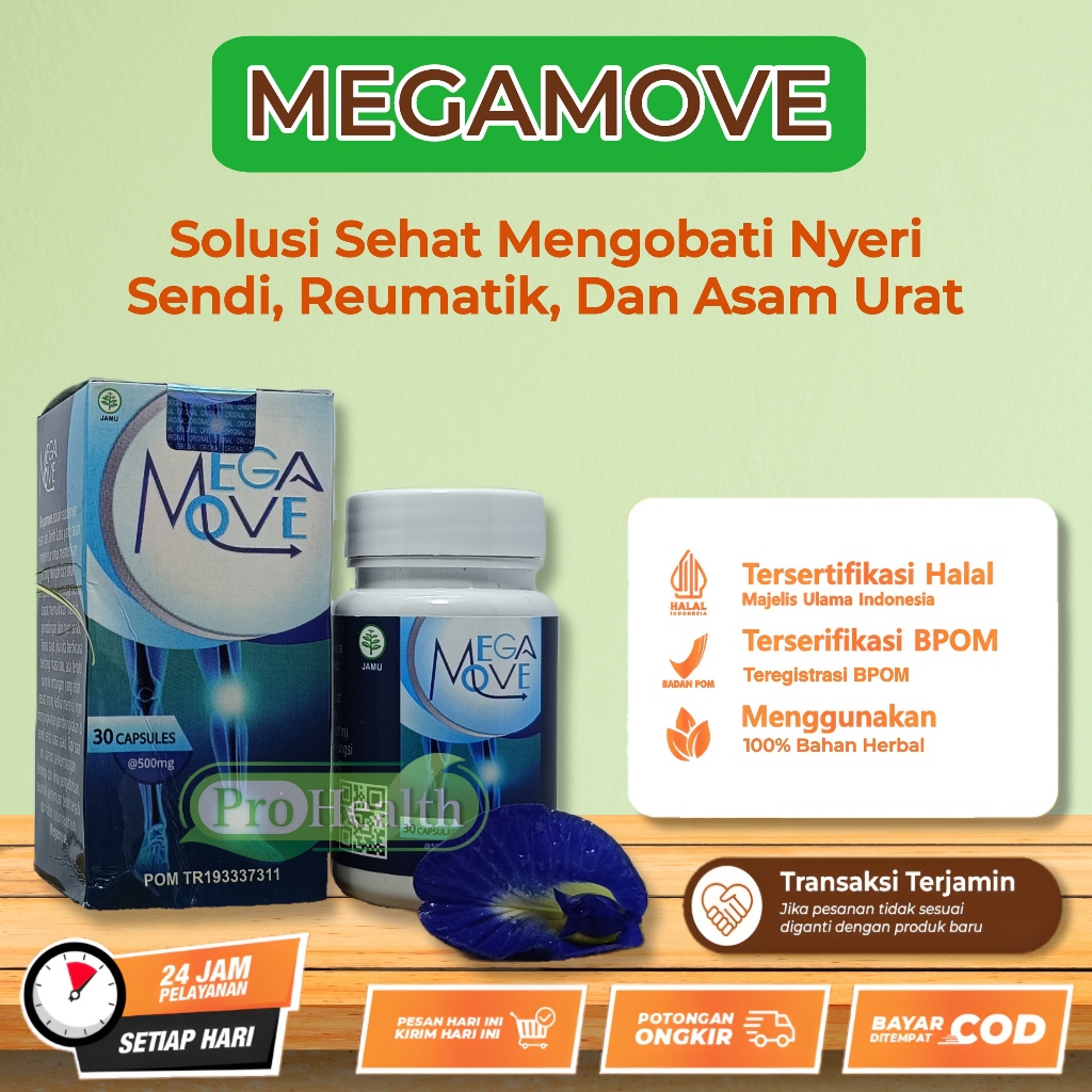 Jual Megamove Asli Original Obat Nyeri Sendi Asam Urat Reumatik Tulang Linu Pengapuran Resmi ...