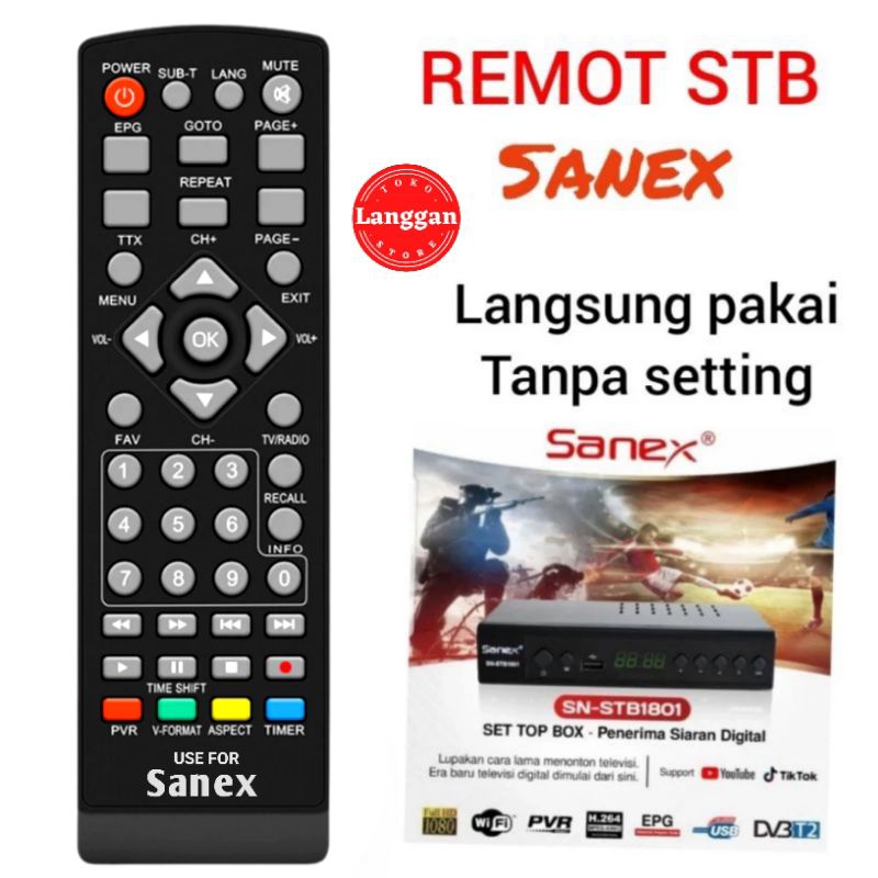 Jual Remote Remot STB Set Top Box Sanex Langsung Pakai Tanpa setting ...