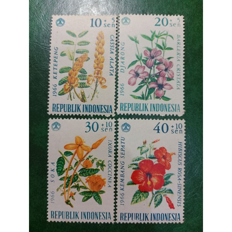 Jual Prangko Indonesia 4 pcs bunga seri 2 tahun 1966 UN USED | Shopee ...