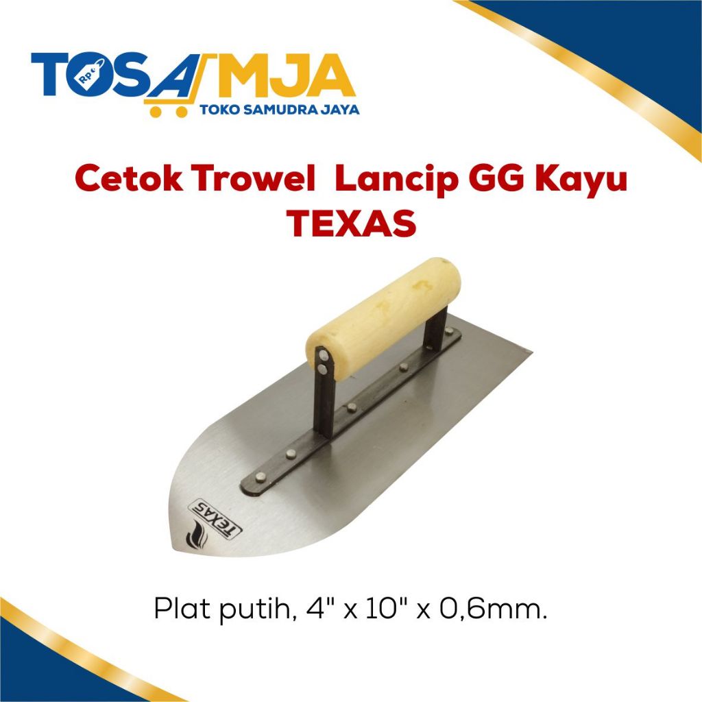 Jual CETOK TROWEL LANCIP 10" X 4" inch (250 X 100 MM) PLAT BESI ...