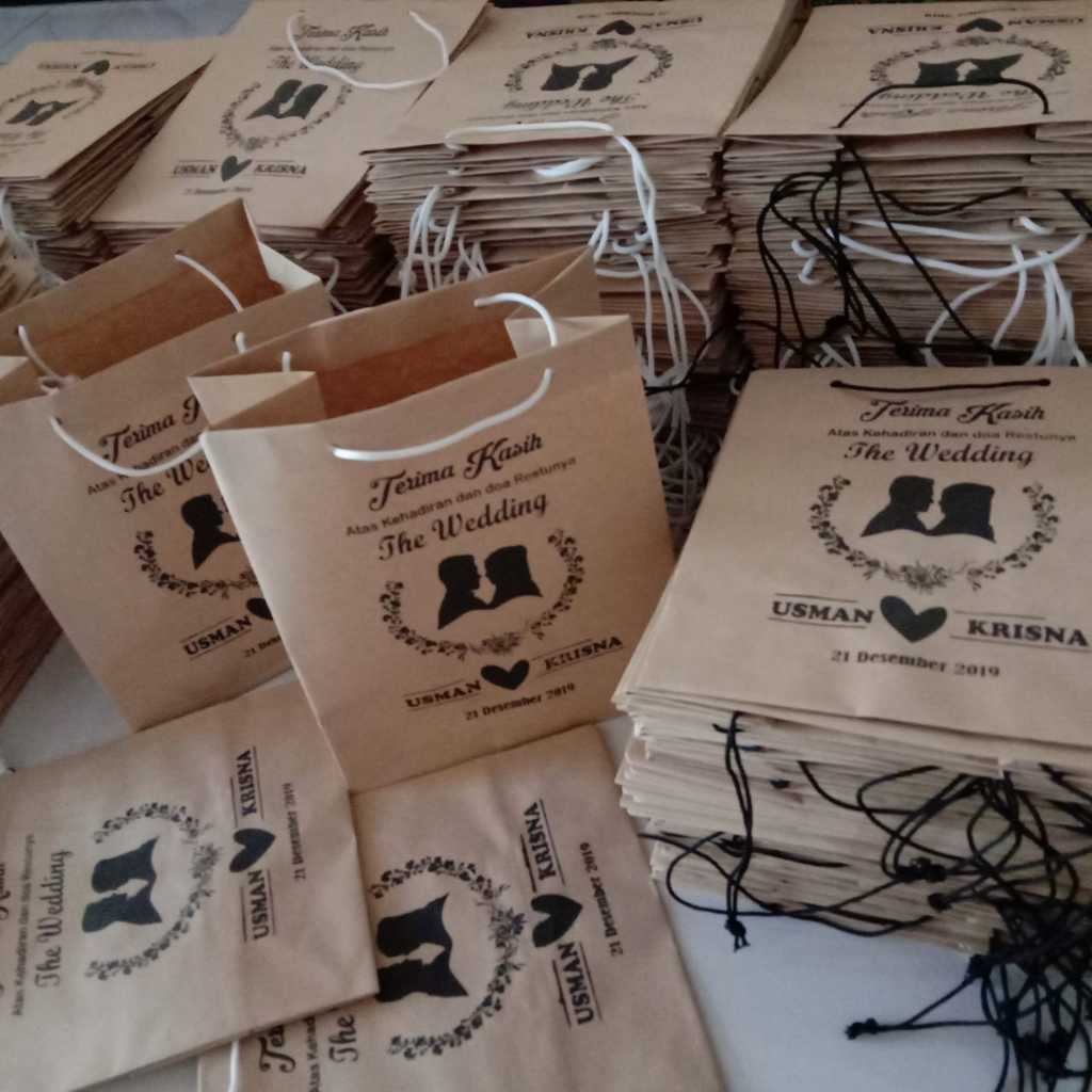 Jual Paper bag Coklat | Paper bag Custom nama | Paper bag Wedding ...