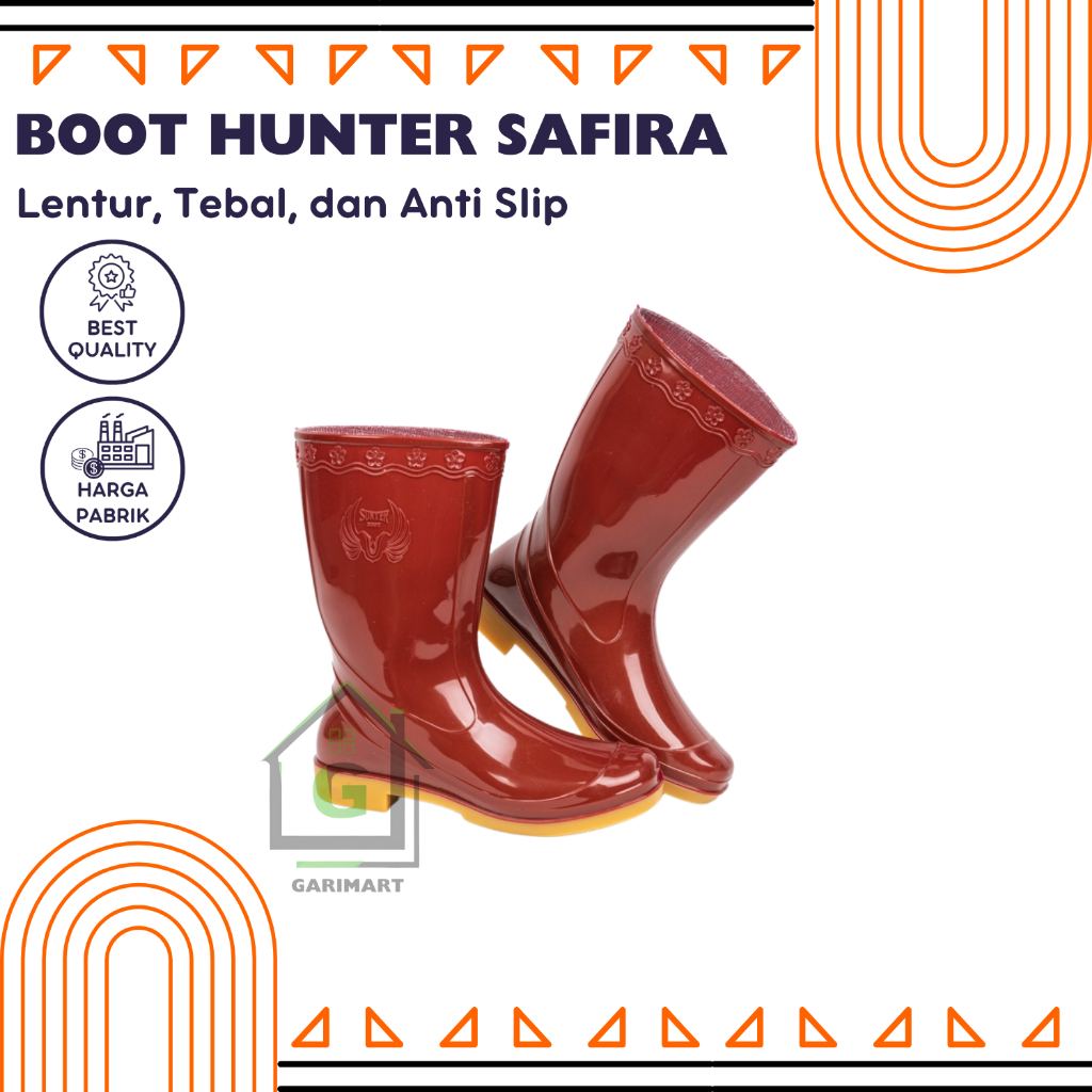 Jual Sepatu Boot Hunter Safira Maroon Merah Pabrik APD Perkebunan ...
