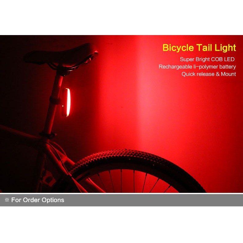 Jual Lampu Belakang Sepeda Rechargeable 500 mAh LED COB 26 Chip 100 x ...