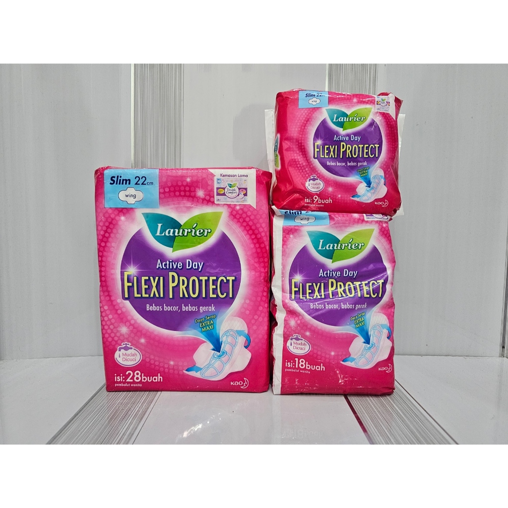 Jual Laurier Active Day Flexi Protect Slim Wing 22cm isi28 Isi18 Isi9 ...