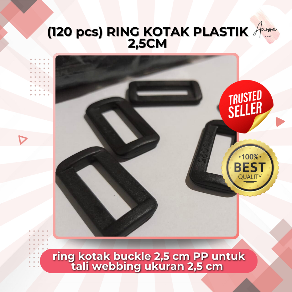 Jual (120 pcs) RING KOTAK PLASTIK 2,5CM | Shopee Indonesia