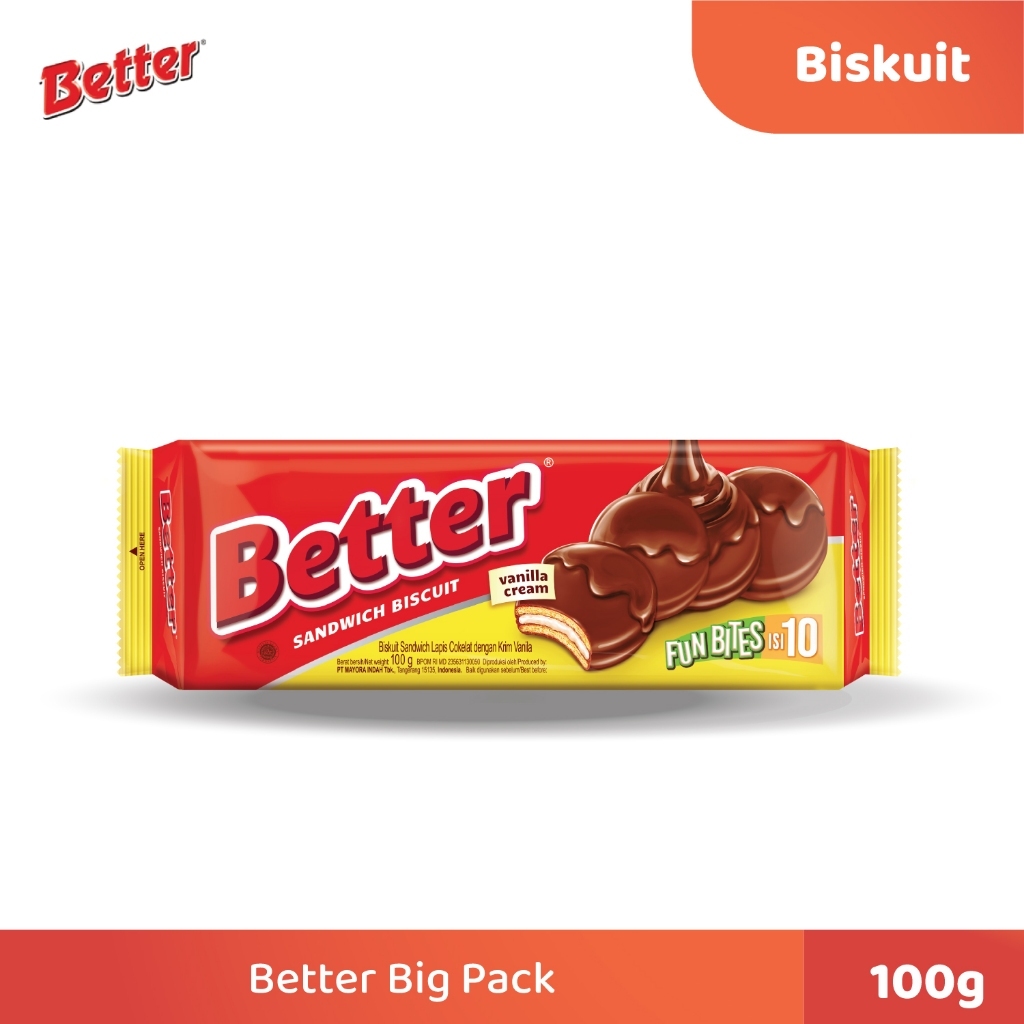 Jual Better Fun Bites Big Pack Sandwich Biscuit Biskuit Coklat Vanilla ...