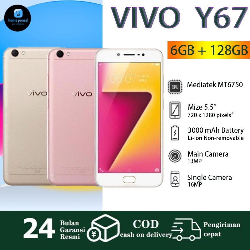 Jual 【Home ponsel 】hp Y67 RAM 6/128GB 4G Y66 4+64GB Y17 8/256 GB Androd ...
