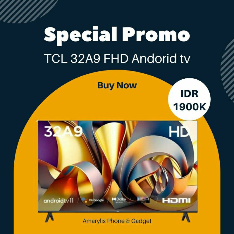 Jual TCL 32 Inch Android TV 11 - FHD - Dolby Audio (Model: 32A9) | Shopee Indonesia