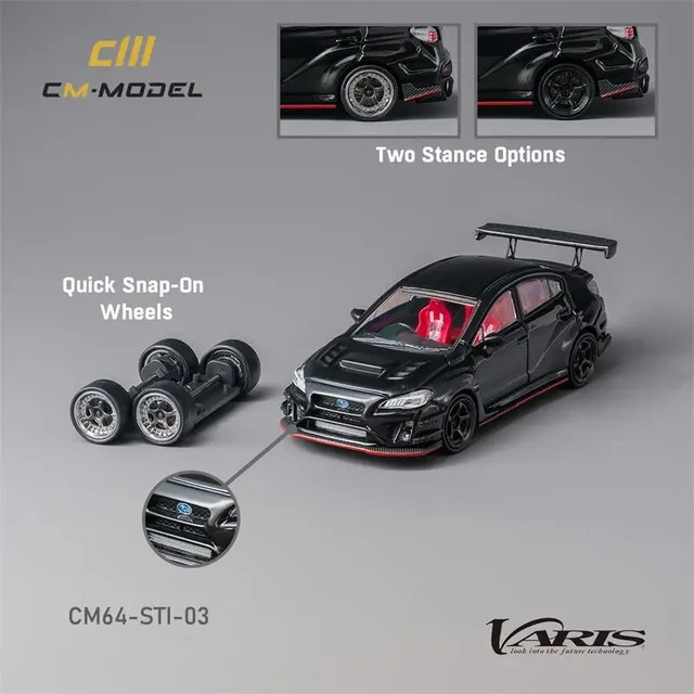 Jual CM64-STI-03 - CM Model 1/64 Subaru WRX STI (VAB) Varis Widebody in Black | Shopee Indonesia