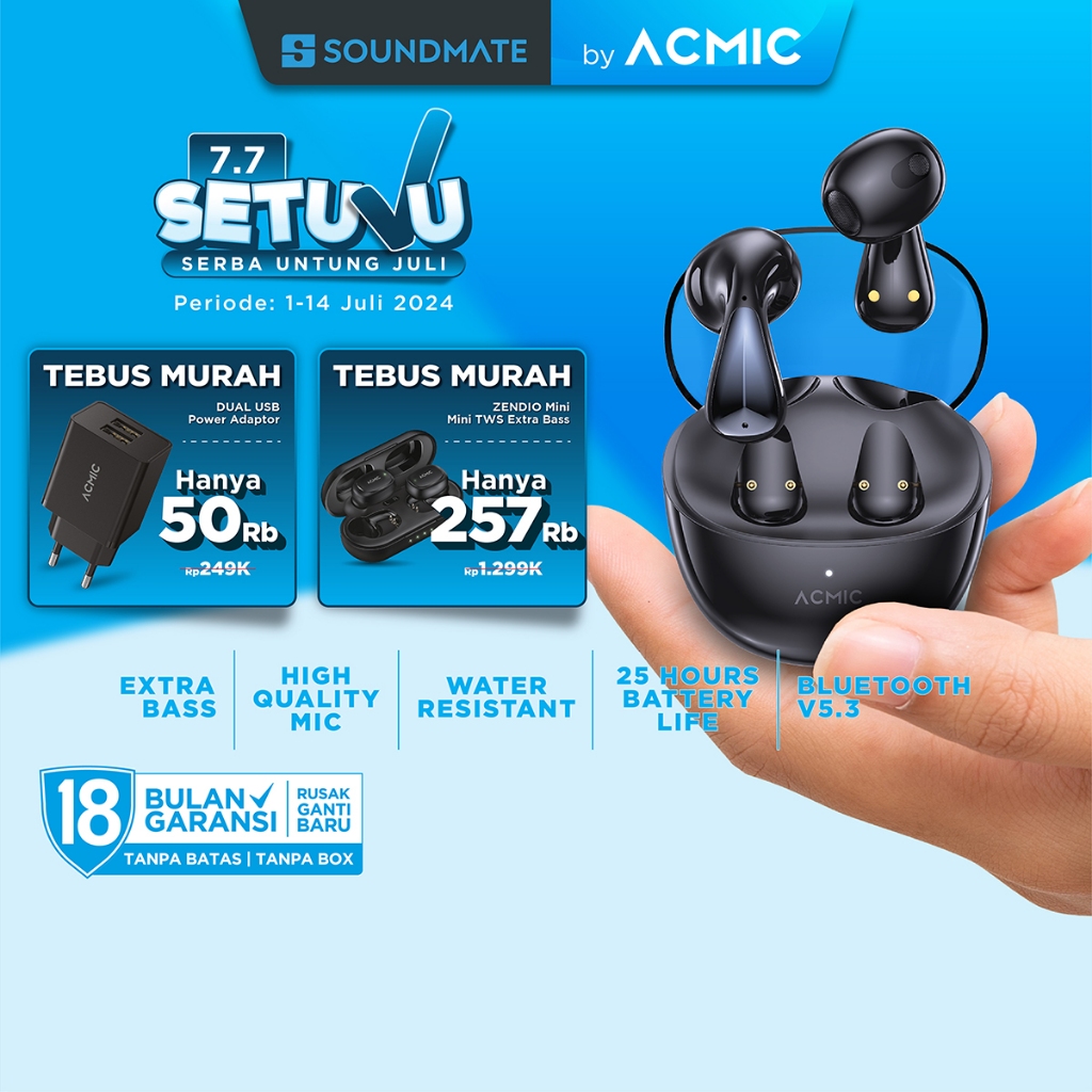 Jual ACMIC SOUNDMATE LIFE TWS C01 Wireless Bluetooth Earphone Mini ...