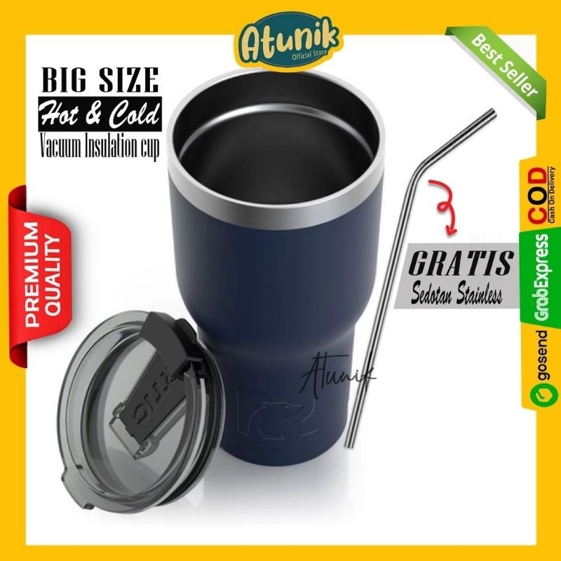 Jual [GRATIS SEDOTAN] TUMBLER STAINLESS JUMBO 900ML TAHAN PANAS DINGIN ...