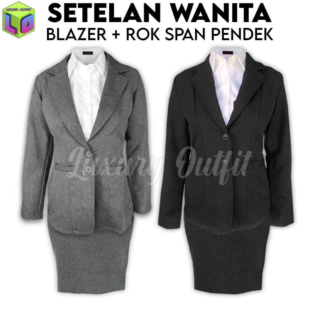 Jual One Set Setelan Jas Blazer Rok Span Mini Pendek Wanita Stelan Jas ...