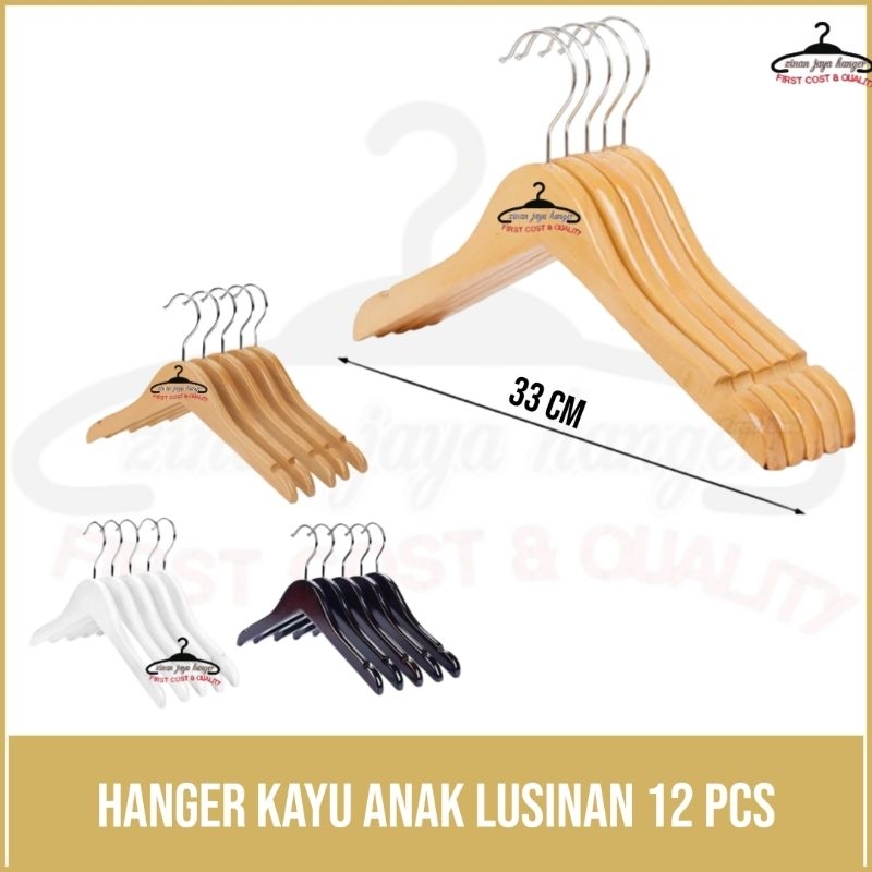 Jual Hanger Kayu harga (lusinan/ 12 pcs) Grade A + | Shopee Indonesia