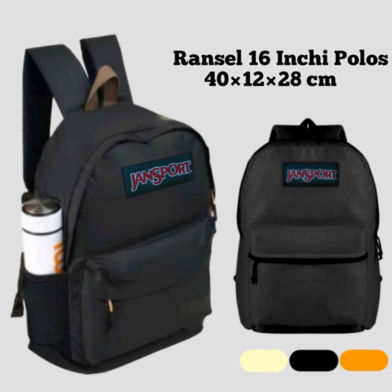 Jual Tas Ransel Sekolah Simple Laptop Ransel Pria Wanita Wave Black ...