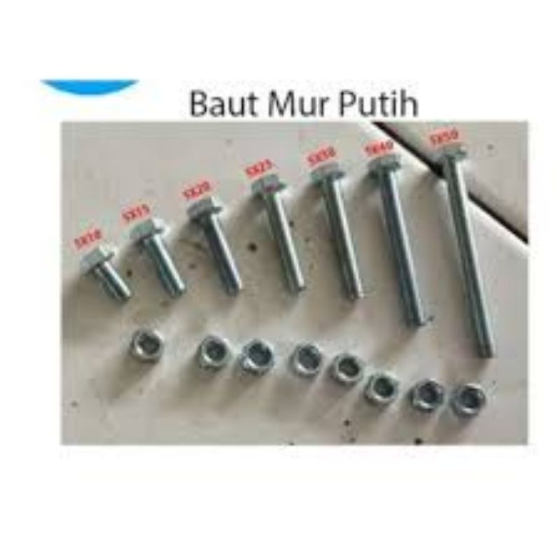 Jual BAUT MUR PUTIH BMP M5 KUNCI 8 | Shopee Indonesia