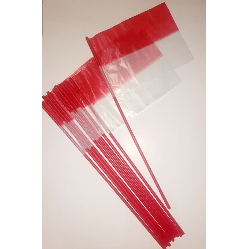 Jual Bendera Merah Putih Plastik dengan stick kemerdekaan dirgahayu hut ...