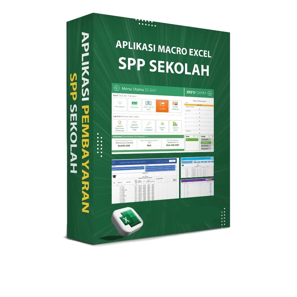 Jual APLIKASI SPP SEKOLAH - Program Excel Macro Pembayaran Sekolah ...