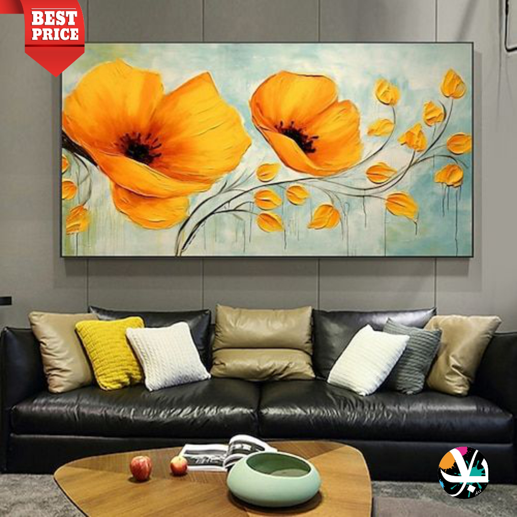 Jual LUKISAN BUNGA TIMBUL - LUKISAN CERAH - LUKISAN INCLAUDE FRAME ...