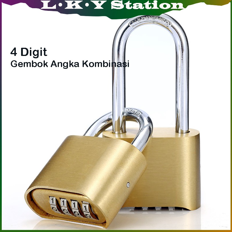 Jual Kode N93z Gembok Angka Kombinasi 4 Digit Kunci Gembok Nomor Angka Pin Password Kombinasi 
