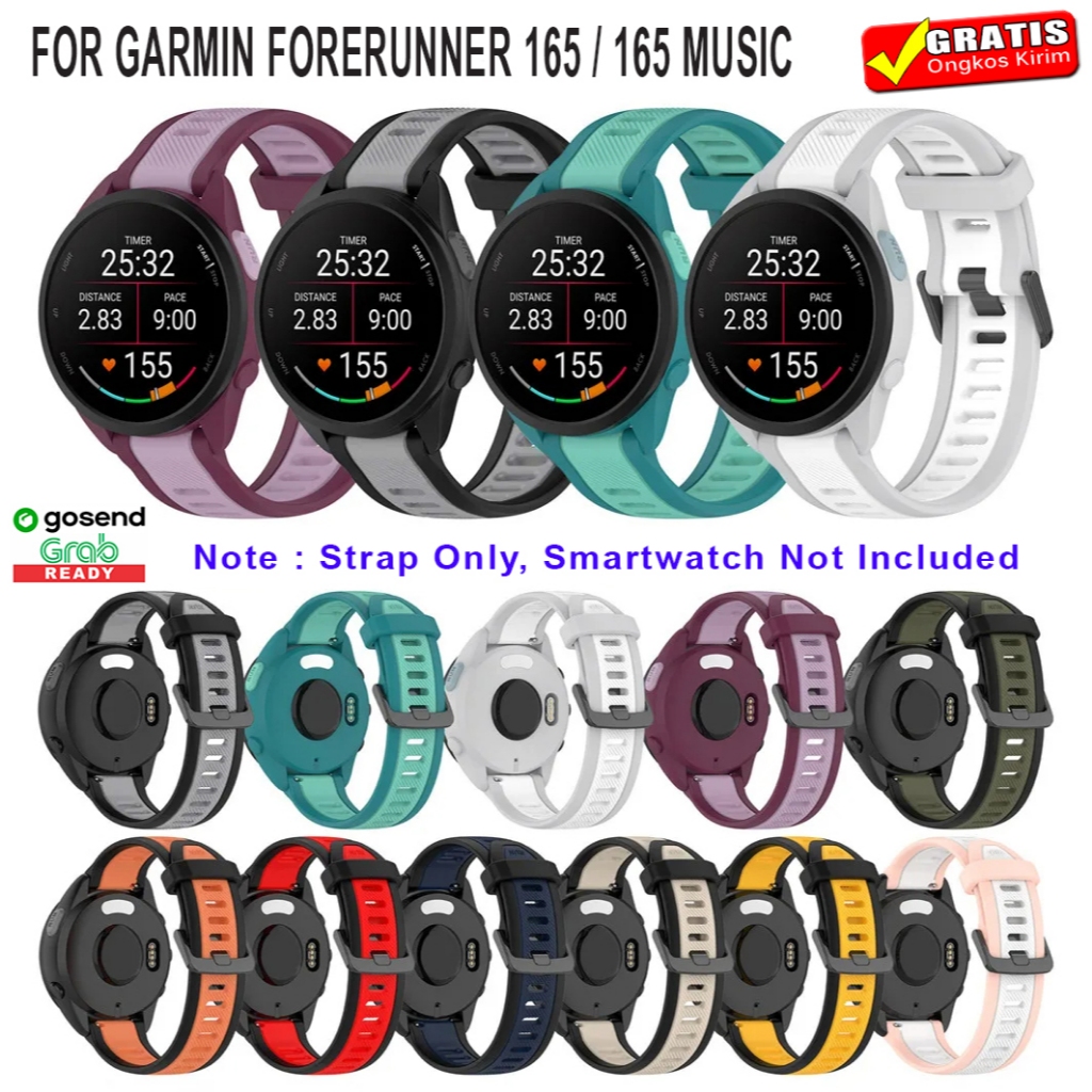 Jual Strap Tali Jam Garmin Forerunner 165 / 165 Music FR 165 - Model ...