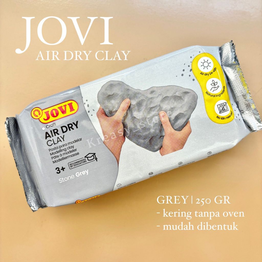 Jual Air Dry Clay JOVI 250gr GREY - Modelling Clay Grey - Tanah Liat ...