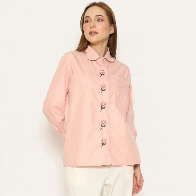 Jual Madame Fleur Embroidered Blouse 006 | Wilexa Official | Kemeja ...