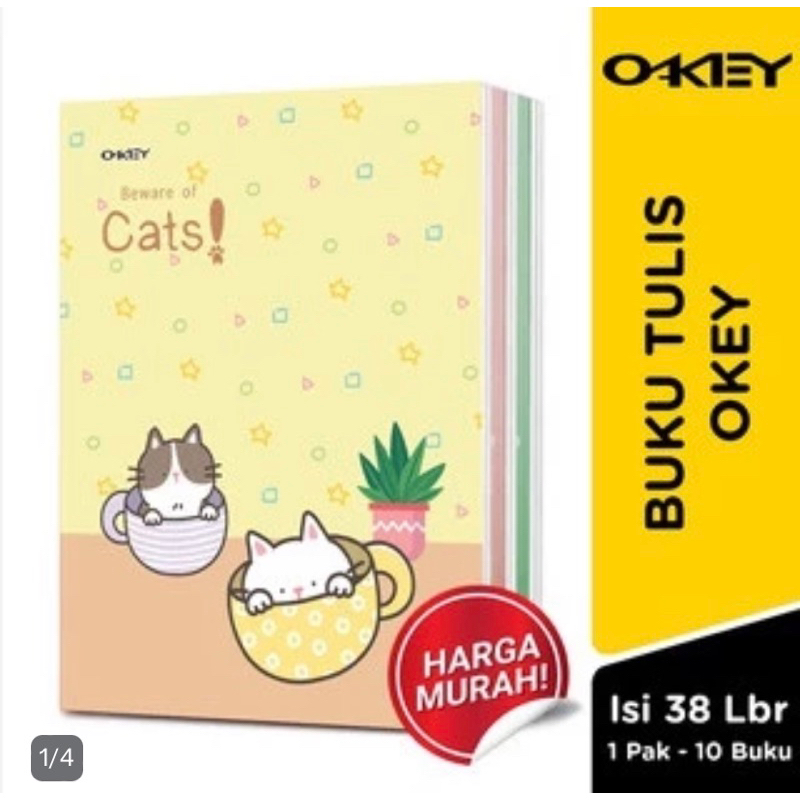 Jual Buku Tulis Okeyy 38 lembar 1 Pak isi 10 buku | Shopee Indonesia