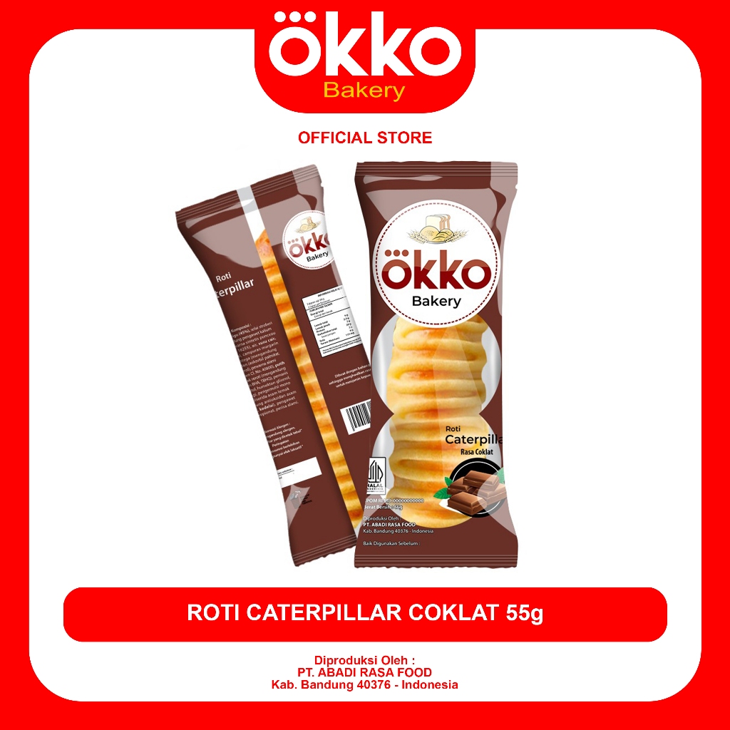 Jual Okko Roti Caterpillar Coklat 55g | Shopee Indonesia