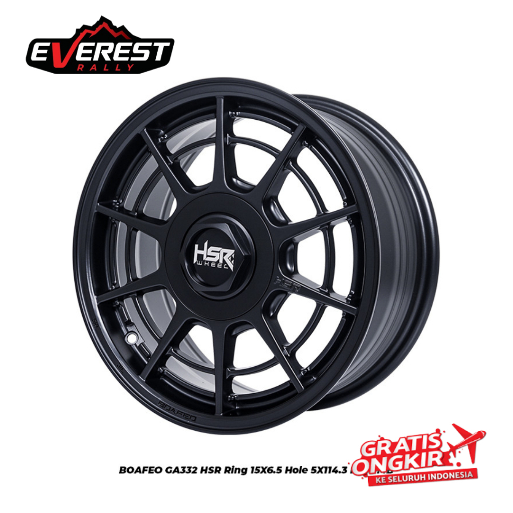 Jual VELG RACING HSR BOAFEO R15 LEBAR 65 BAUT 5X114 WARNA HITAM COCOK ...