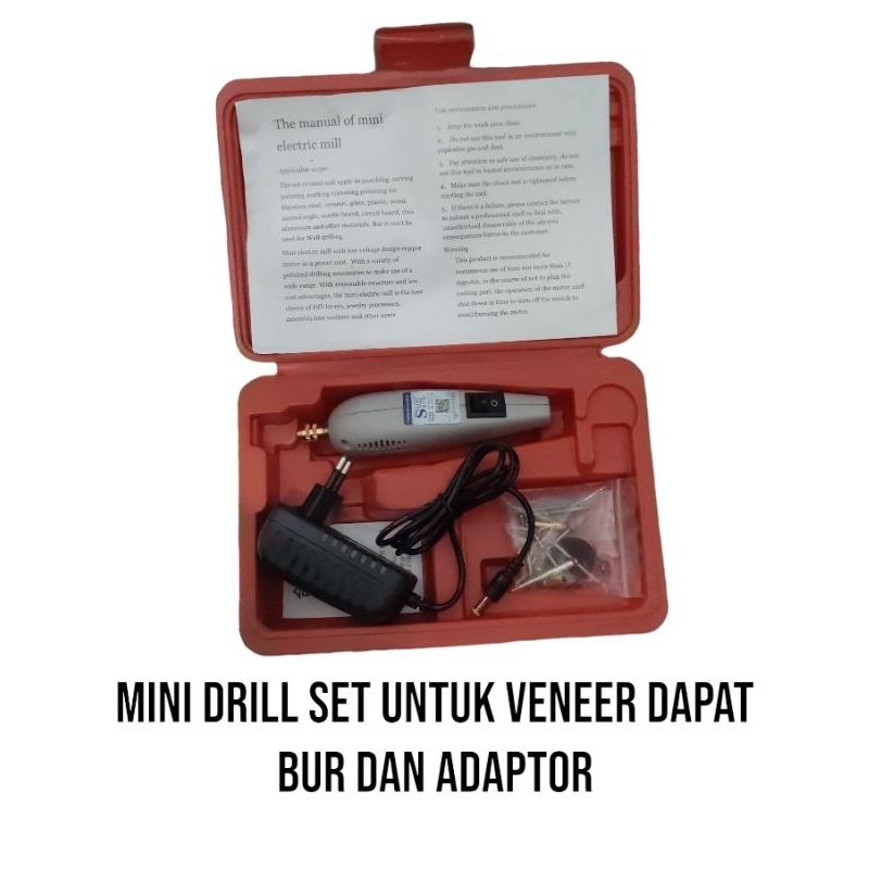 Jual Mini Drill Set Untuk Veneer Dapat Bur Dan Adaptor Lengkap dengan ...