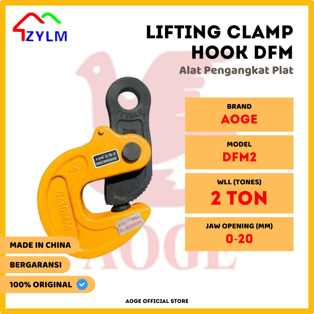 Jual AOGE Lifting Clamp Hook DFM 2 Ton | Shopee Indonesia