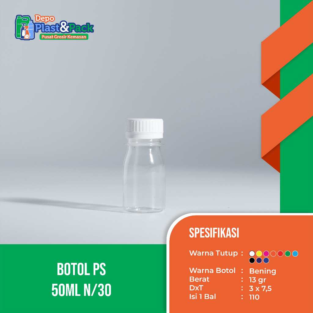 Jual Botol PS 50 ml N30 - Botol Plastik PS N30 50ml | Shopee Indonesia