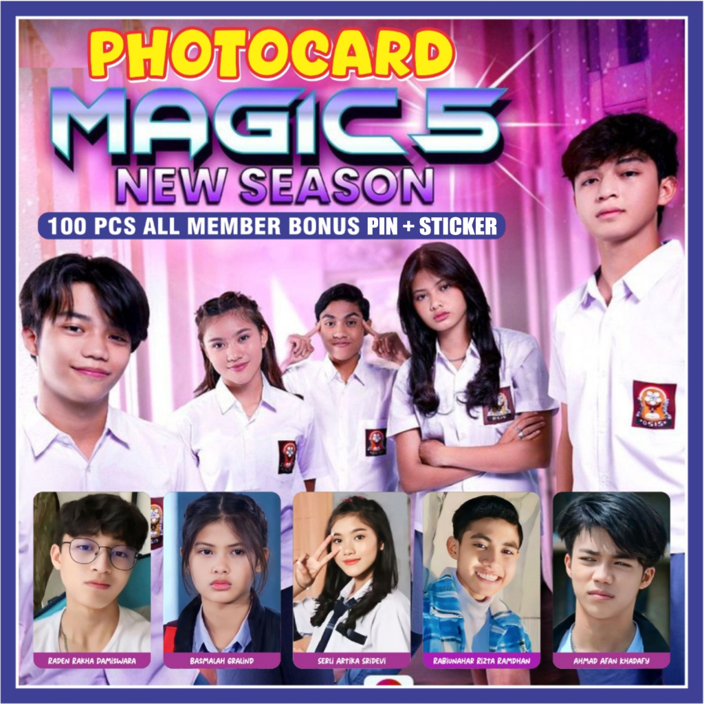 Jual Photocard Magic 5 isi 100 Pcs Bonus PIN + Sticker Harga Pabrik COD ...