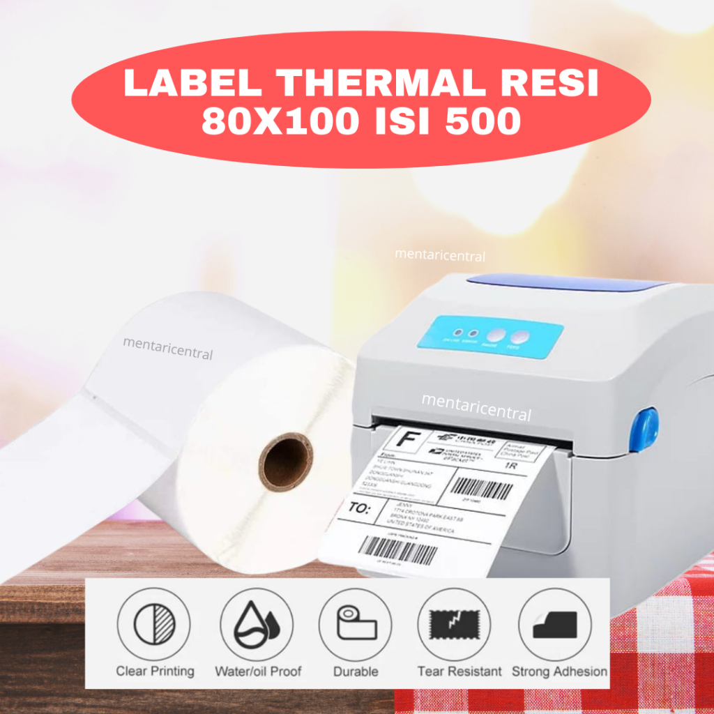 Jual LABEL THERMAL 80 X 100 mm KERTAS STICKER DIRECT THERMAL 80x100 mm | Shopee Indonesia
