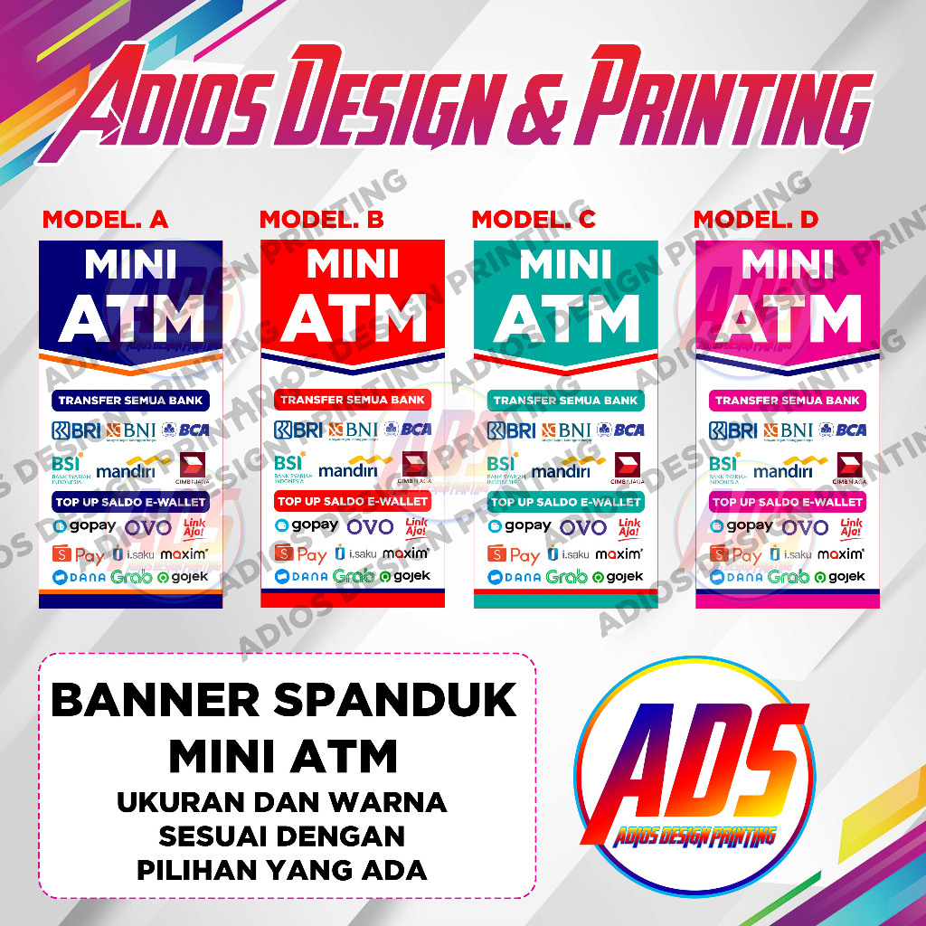 Jual SPANDUK BANNER MINI ATM / SPANDUK BANNER ATM MINI | Shopee Indonesia