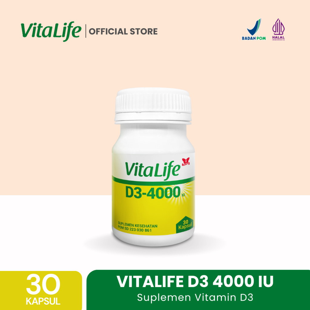 Jual Vitalife Vitamin D3 4000 IU - 30 Kapsul | Shopee Indonesia
