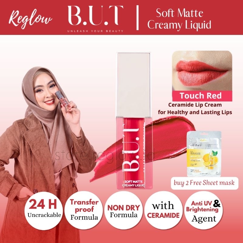 Jual B.U.T Soft Matte Creamy Liquid Lipcream Touch Red Bibir Lembab ...