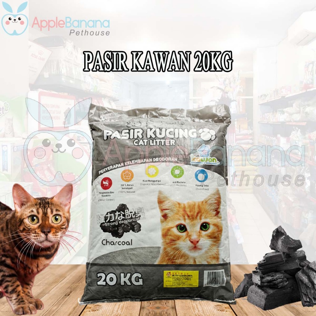 Jual Pasir Kucing Wangi Gumpal Cat Litter Merk KAWAN CHARCOAL 20kg ...
