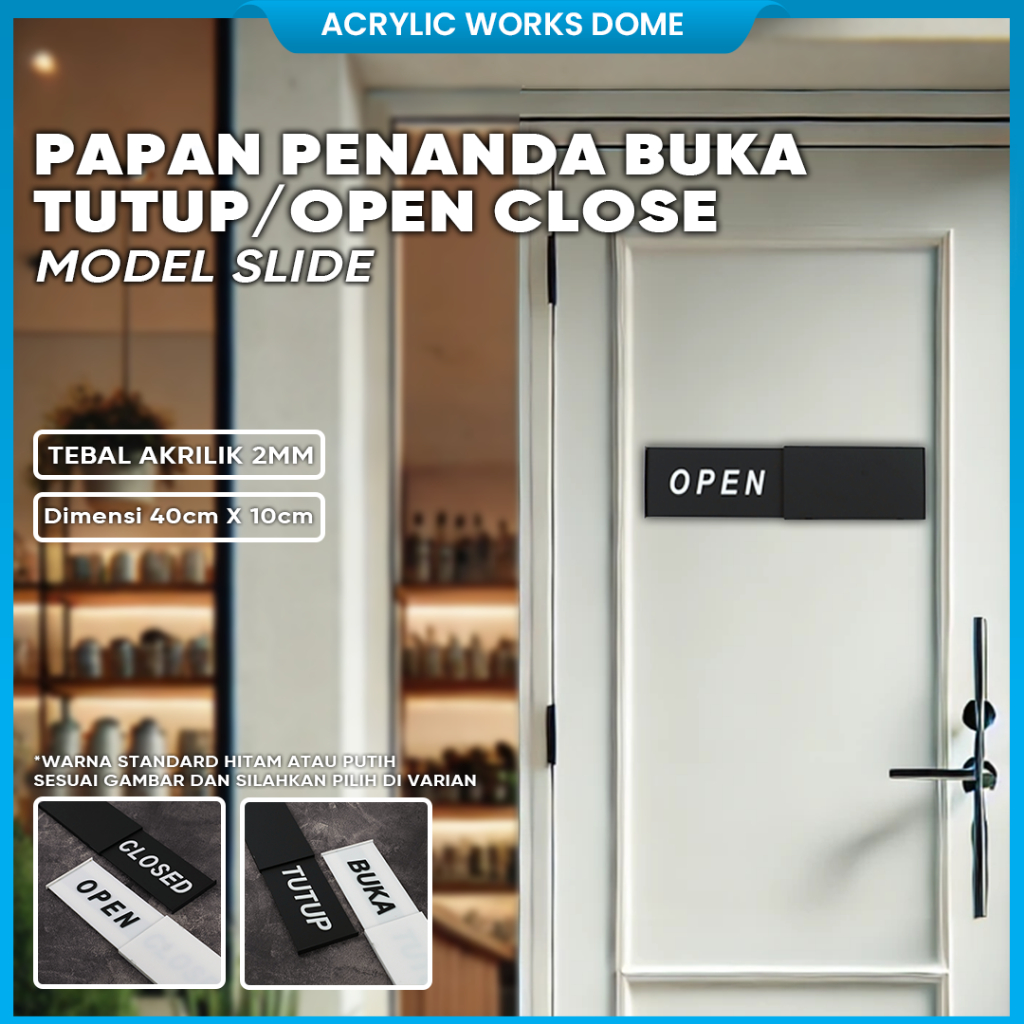 Jual Open Close Toko Akrilik : Penanda Buka Tutup Toko Elegan Open ...