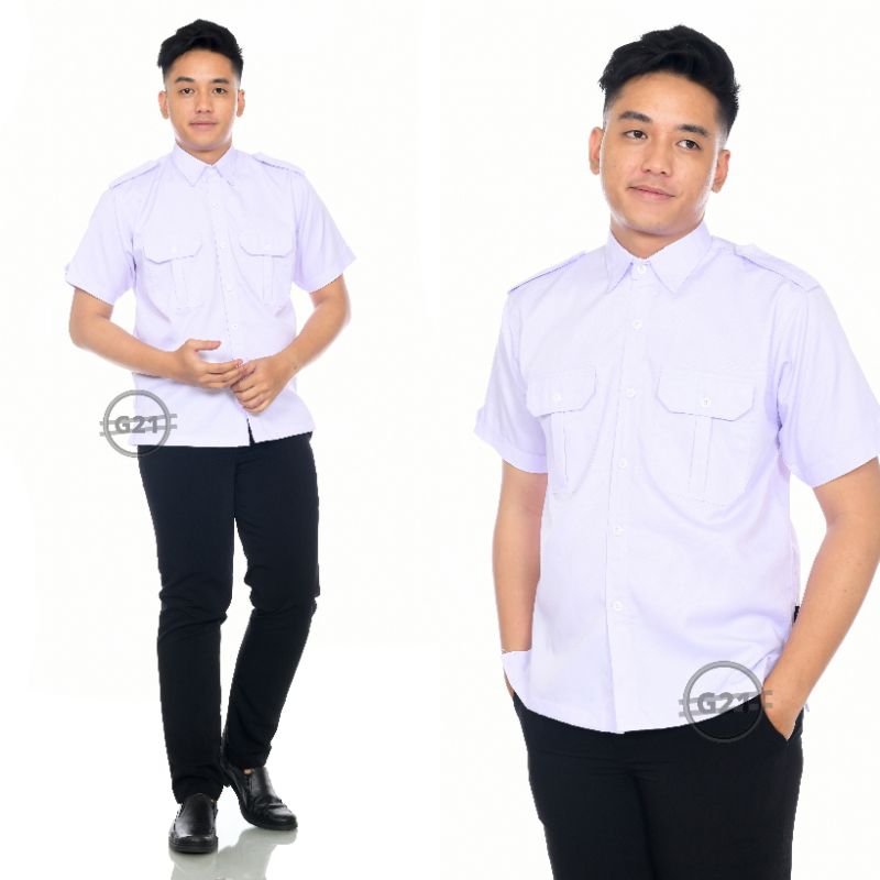 Jual Kemeja PDH PDL PNS Putih Hitam Pria Lengan Pendek Kerja Kantor ...