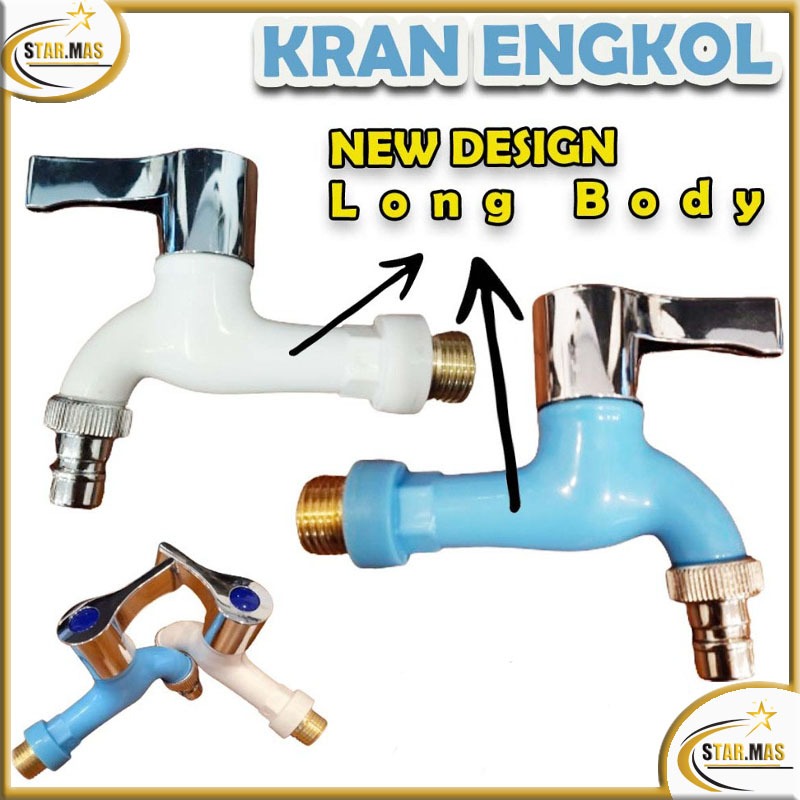 Jual Kran Air Plastik 1/2" Drat Kuningan Keran Taman 1/2 Inch Engkol ...