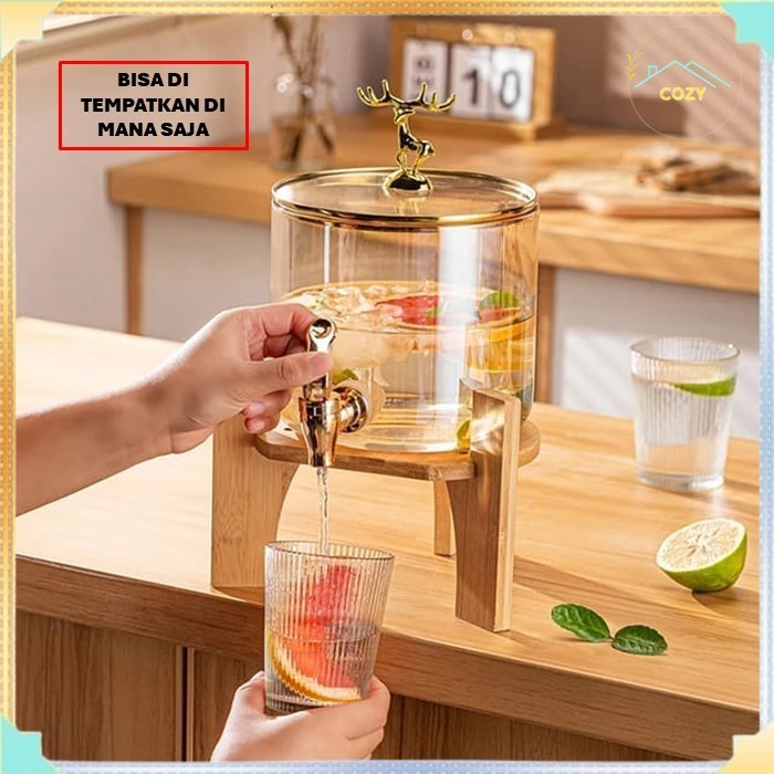 Jual Dispenser Air Kaca / Ketel Air Dingin Kaca dengan Tatakan Kayu ...
