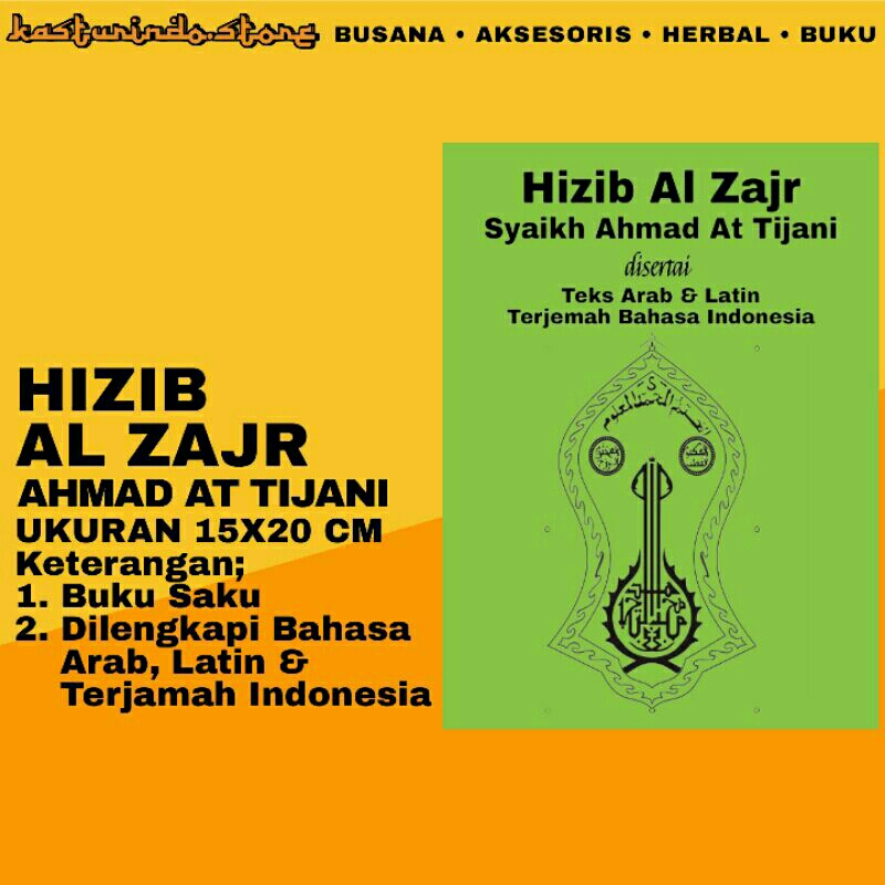 Jual Buku Kitab Saku Hizib Al Zajr karya Syekh Ahmad At Tijani ...