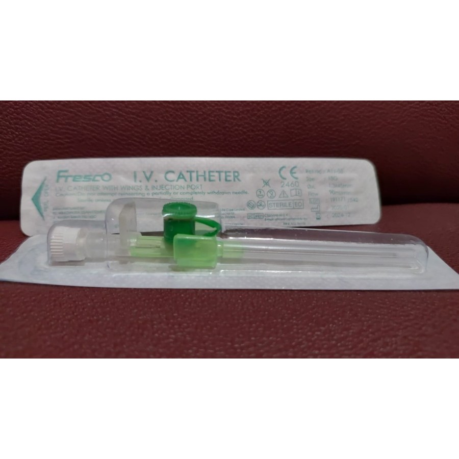 Jual IV Catheter / Abbocath No. 18 G Merk Fresco (Tipe Wing Port ...